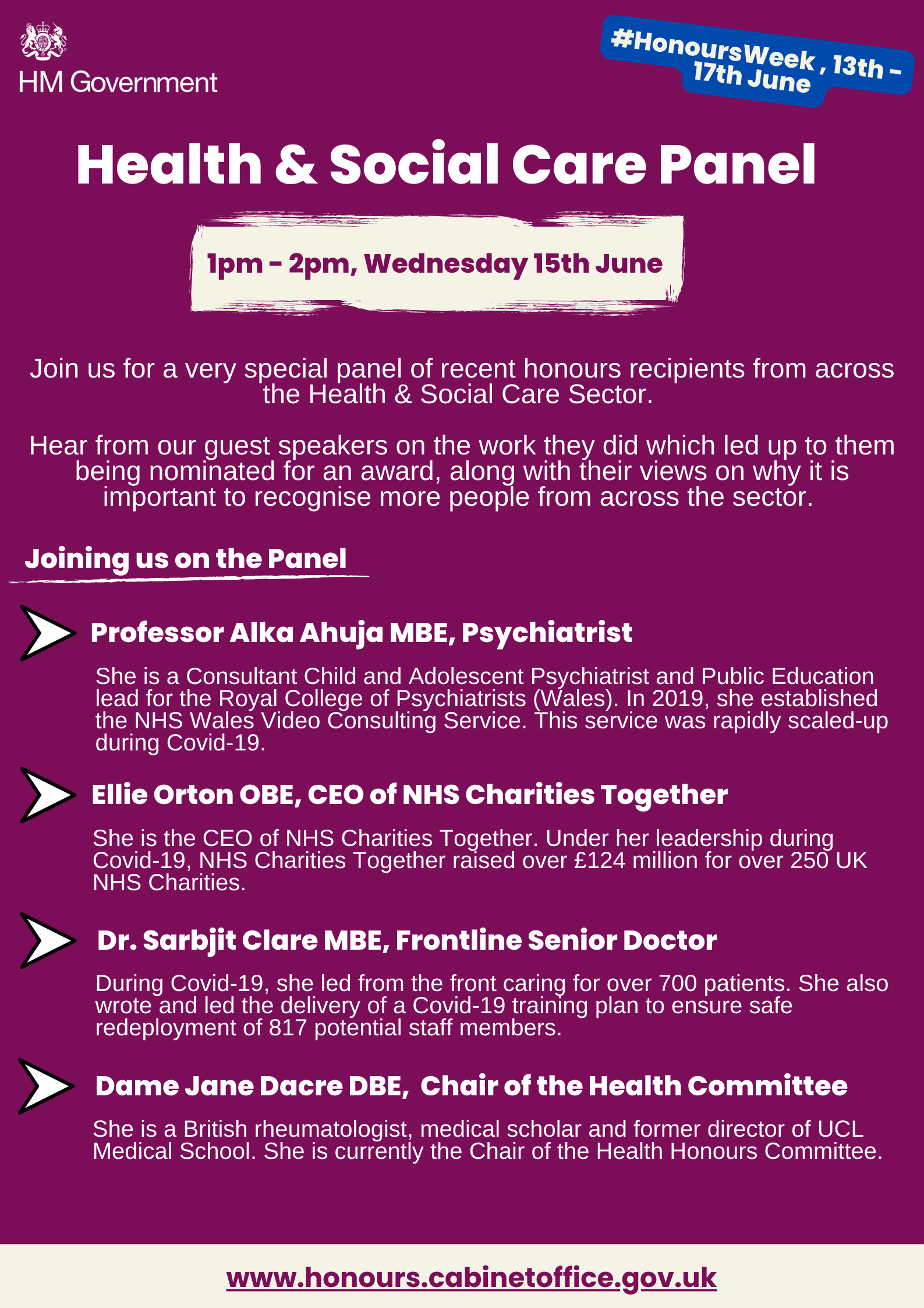 Health and Social Care Honours Panel - UK Honours System